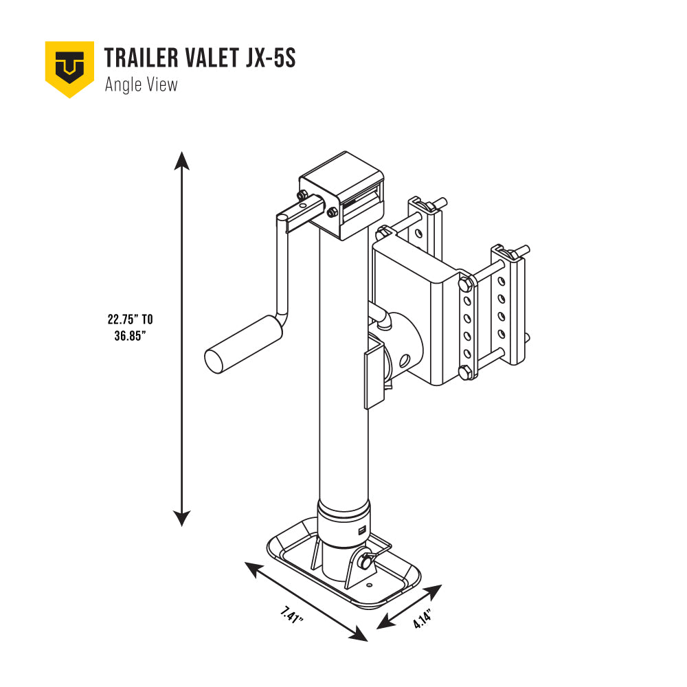 Trailer Valet JX5-S 5,000 lb Side-Mount Drill-Powered Jack
