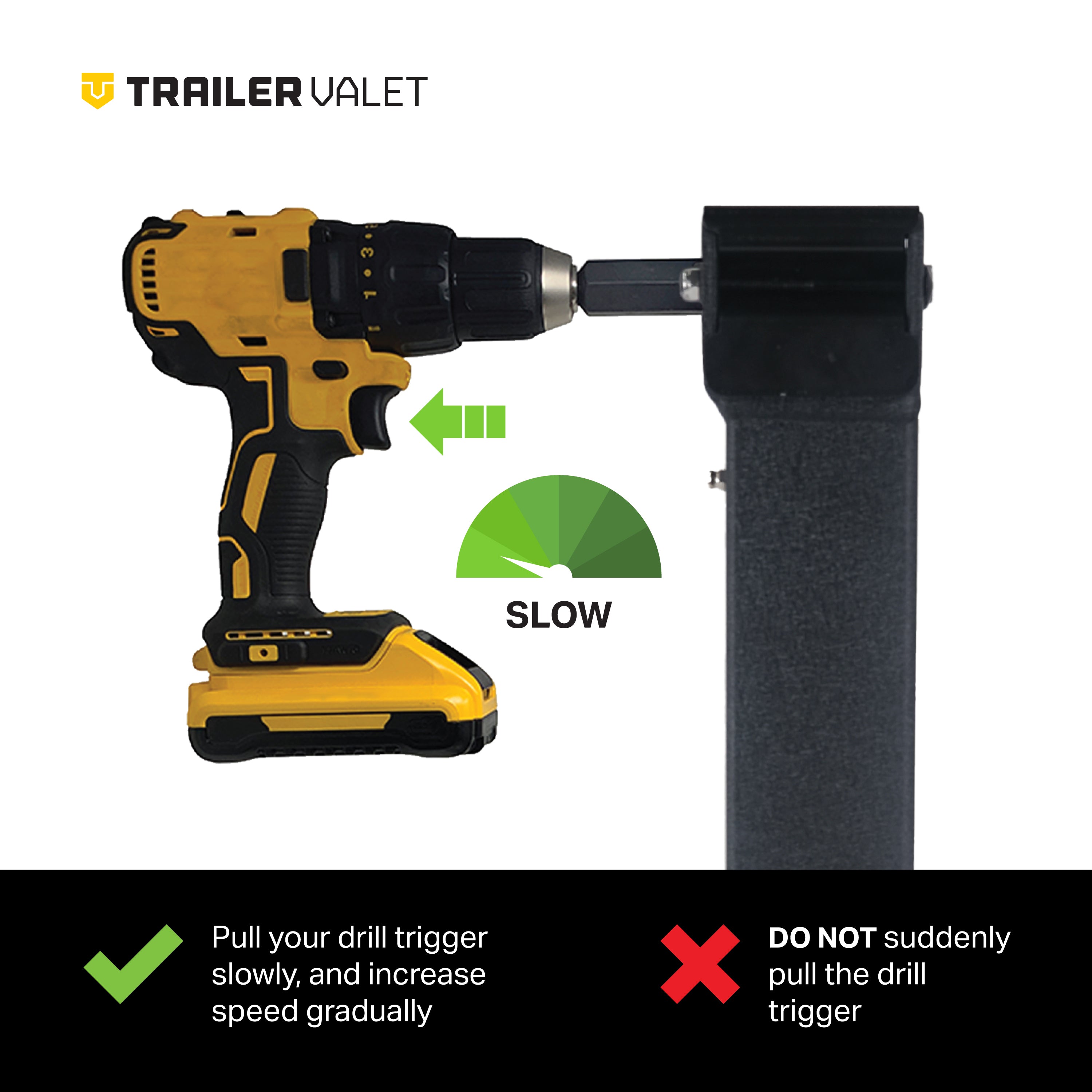 Trailer Valet JX7-S 7,000 lb Side-Mount Drill-Powered Jack