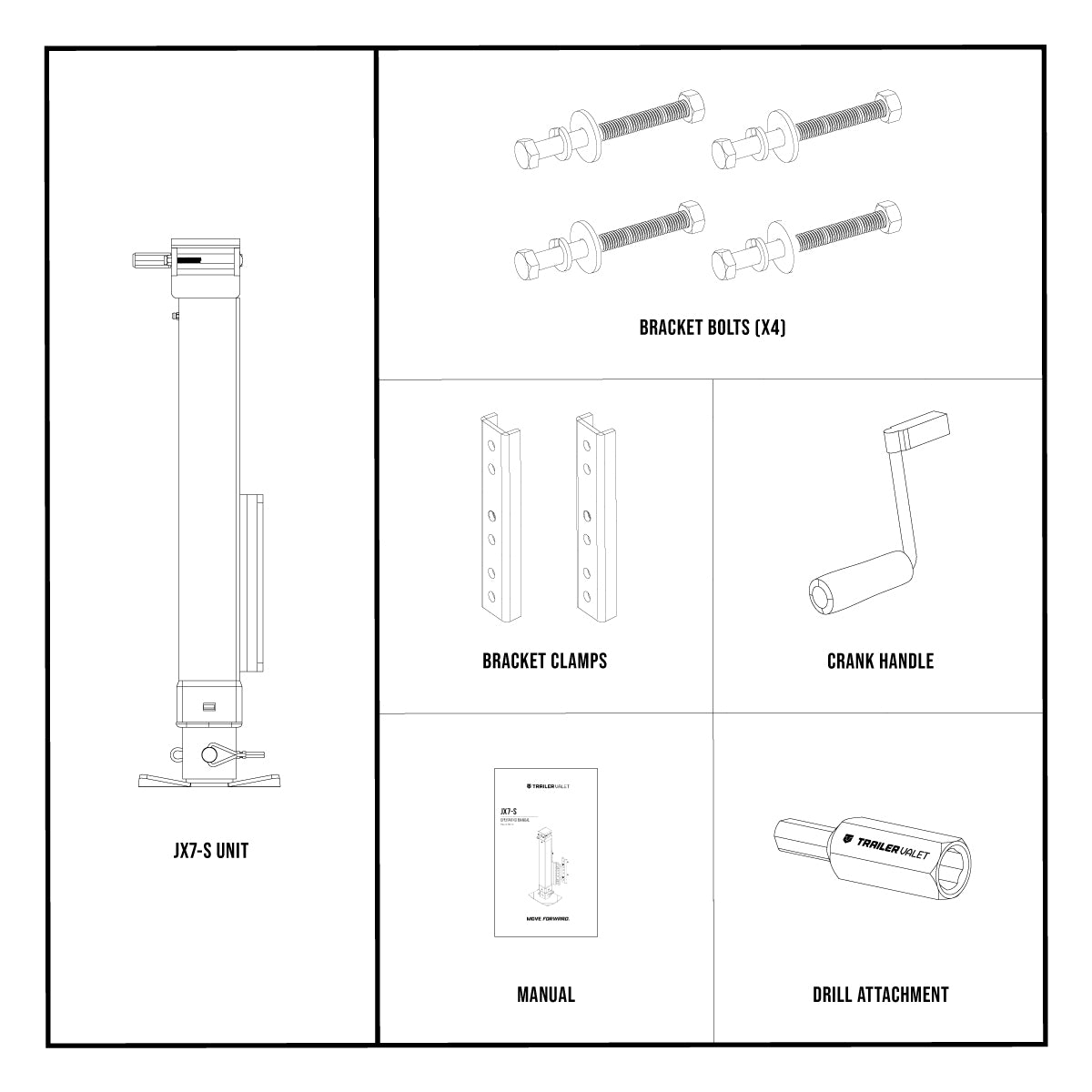 JX 7K Side Mount Electric Trailer Jack | Drill Powered Jack – Trailer Valet