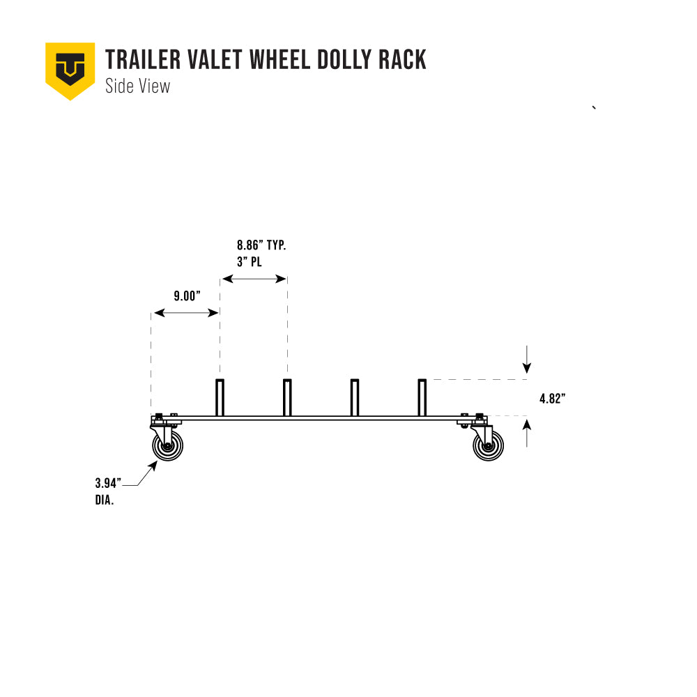 Trailer Valet Dolly Storage Rack – Holds Up to 4 Dollies