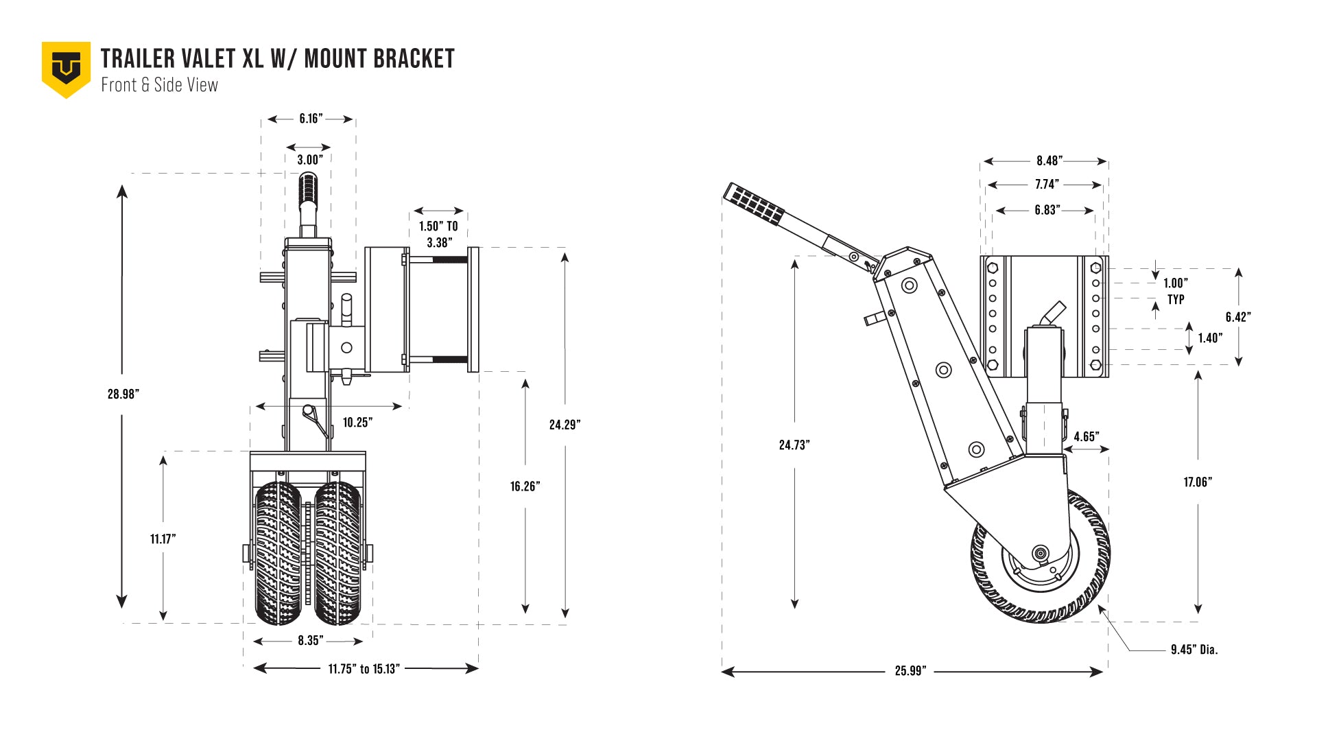 Trailer Valet XL | Drill Powered Motorized Trailer Dolly